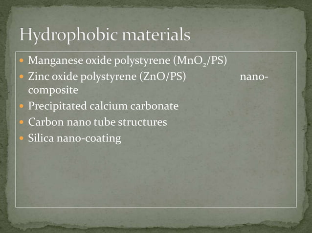 Super hydrophobic material | PPT