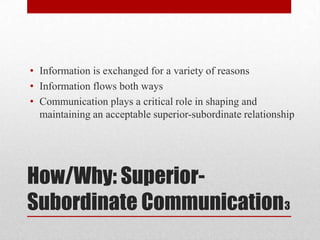 Superior subordinate communication (chapter 9) | PPTX
