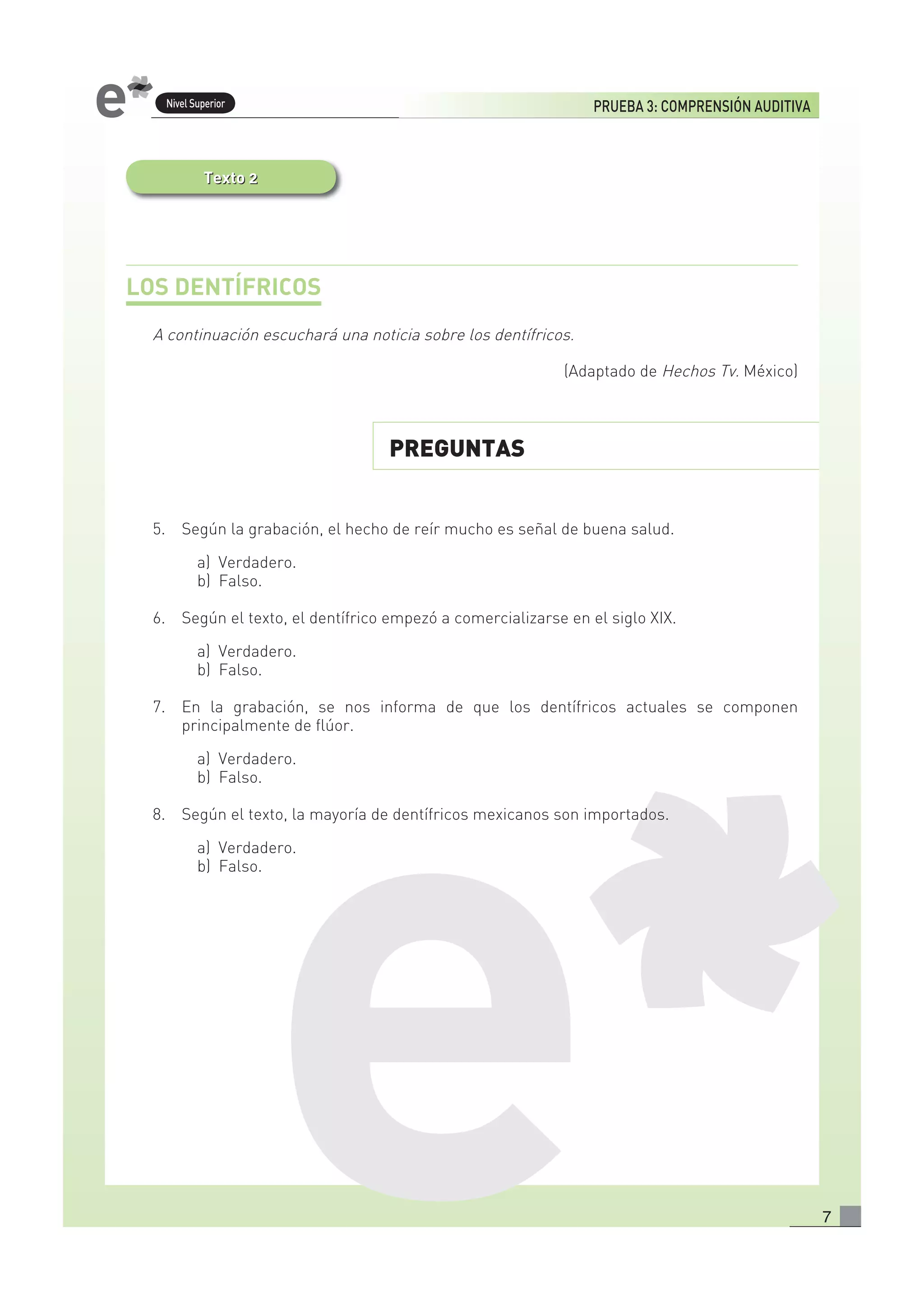 DELE Superior C2. Comprensión auditiva, gramática y vocabulario | PDF ...