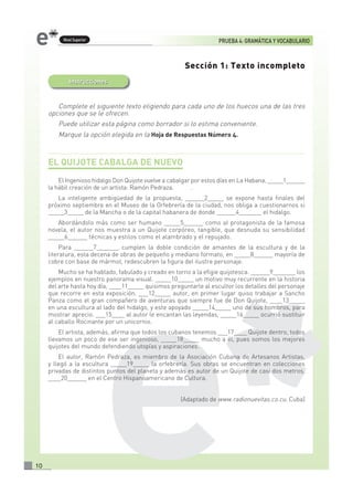 DELE Superior C2. Comprensión auditiva, gramática y vocabulario | PDF