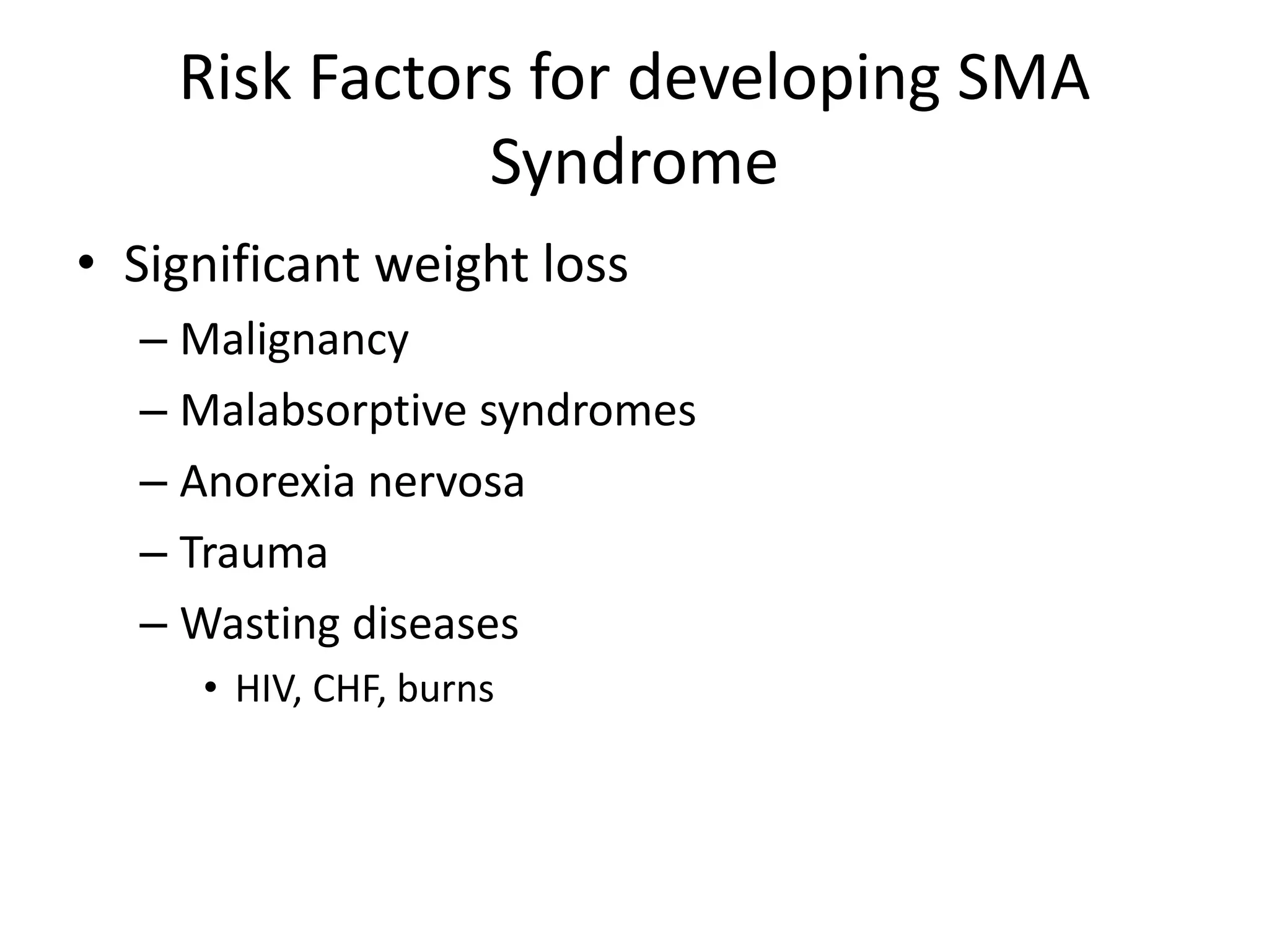 Superior mesenteric artery syndrome | PPTX