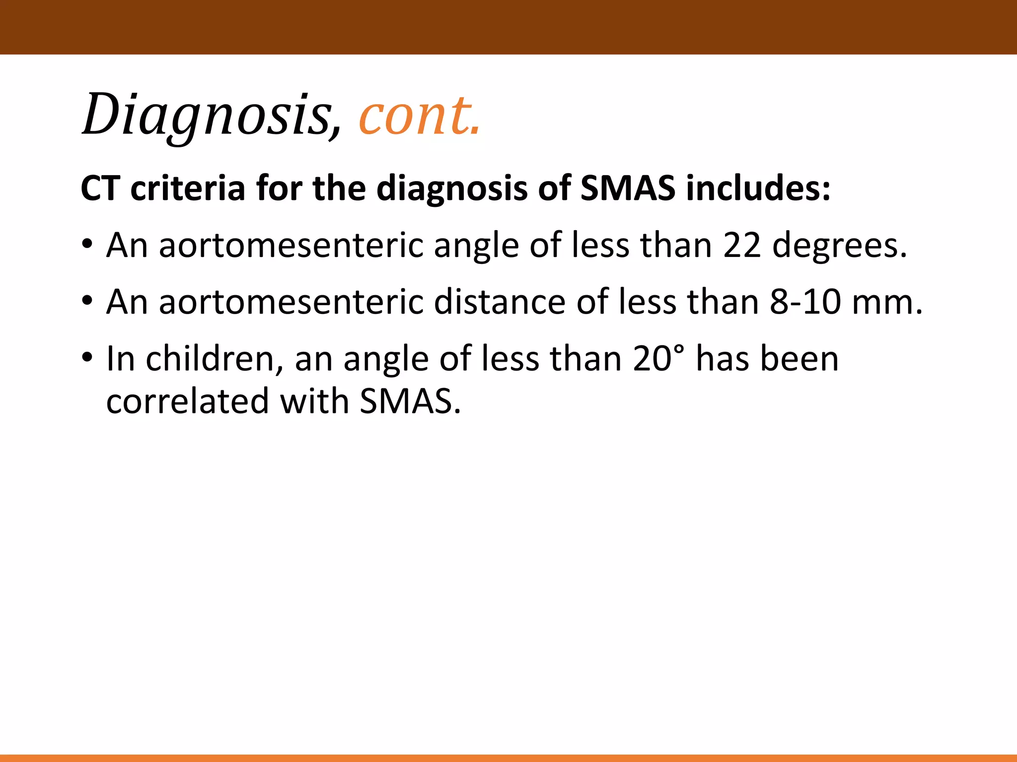 Superior mesenteric artery syndrome | PPTX