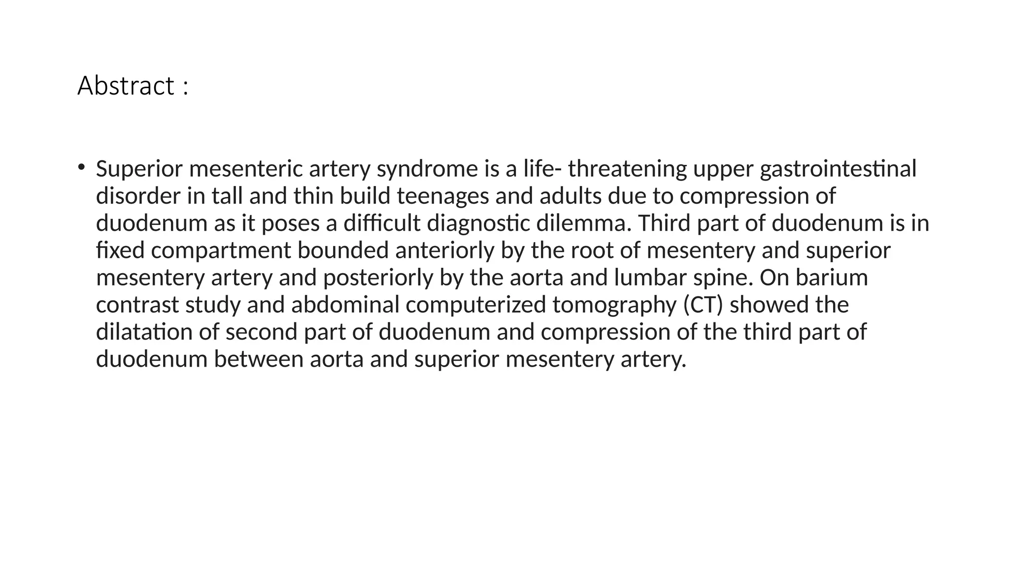 SUPERIOR MESENTERIC ARTERY SYNDROME.pptx
