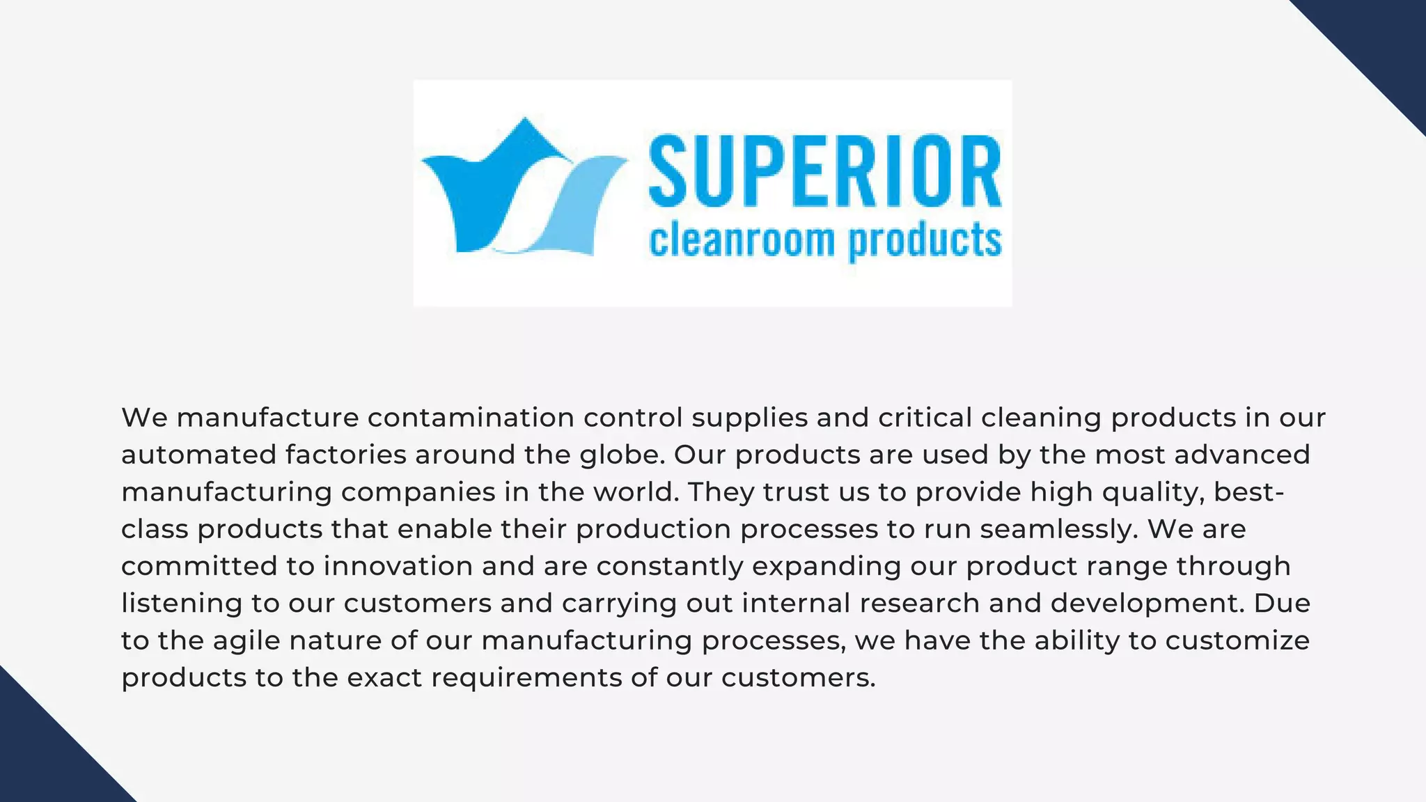 Superior Cleanroom Products | PPT