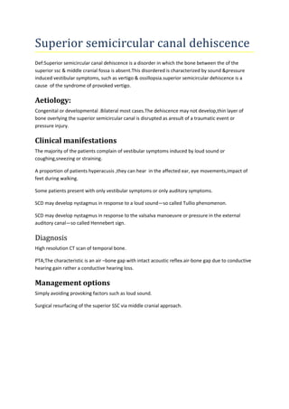 Superior semicircular dehiscence(sbo 3) | DOC