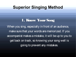 Superior Singing Method - Top 10 Singing Tips for Beginners | PPT