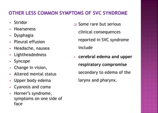 Superior Vena Cava Syndrome. Etiology and management | PPTX