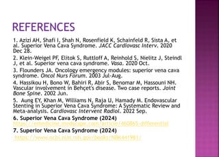 Superior Vena Cava Syndrome. Etiology and management | PPTX
