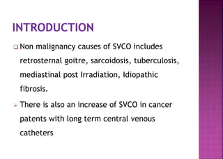 Superior Vena Cava Syndrome. Etiology and management | PPTX