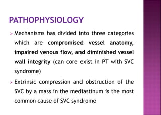 Superior Vena Cava Syndrome. Etiology and management | PPTX