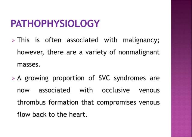 Superior Vena Cava Syndrome. Etiology and management | PPTX