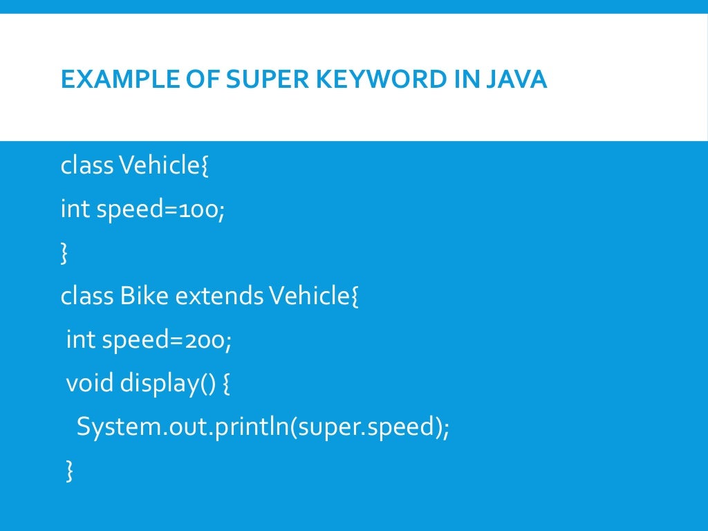 Super Keyword In Java
