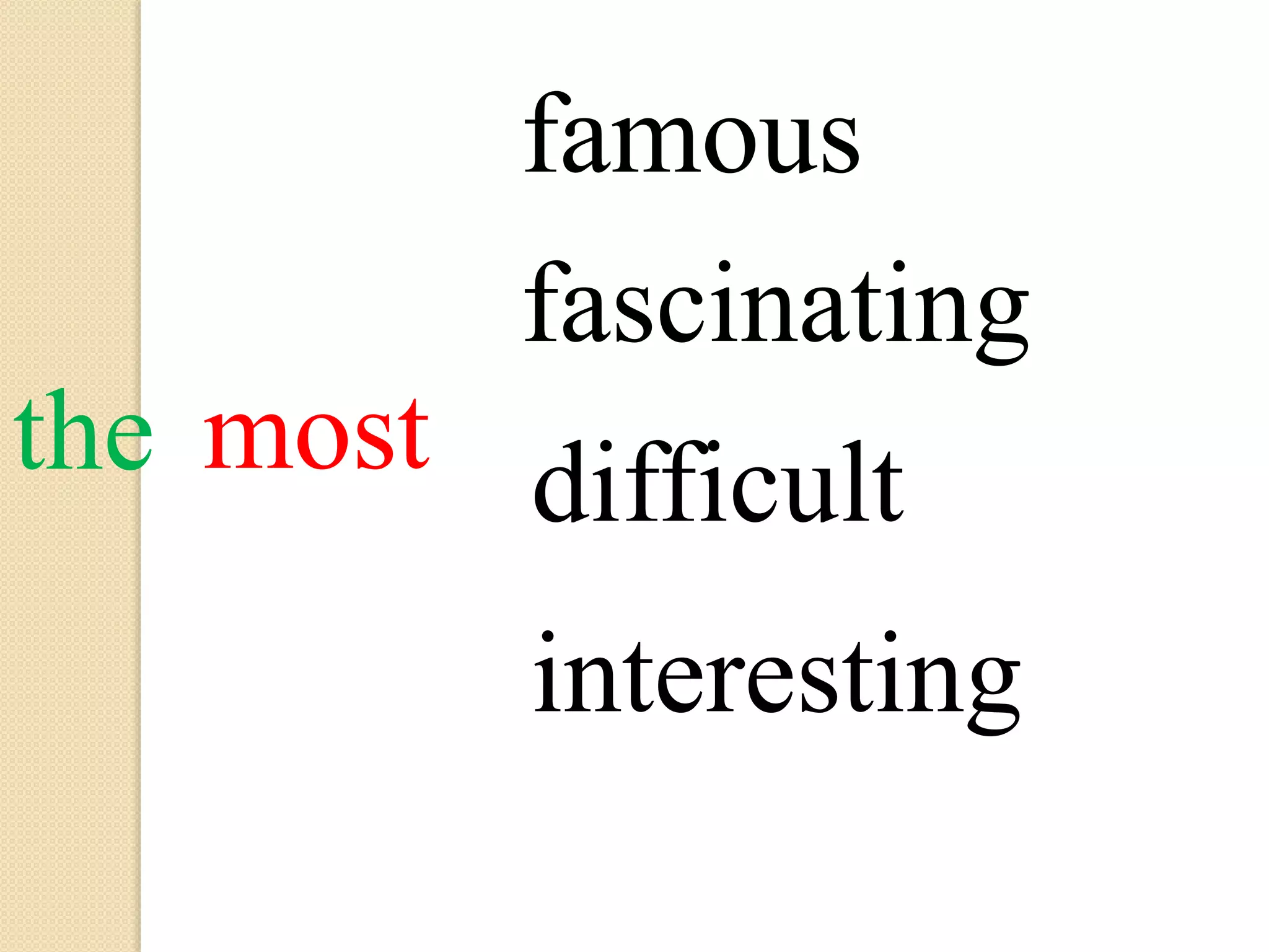 Superlative adjectives | PPTX