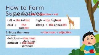 English Grammar: Superlative Adjective Explanation | PPTX