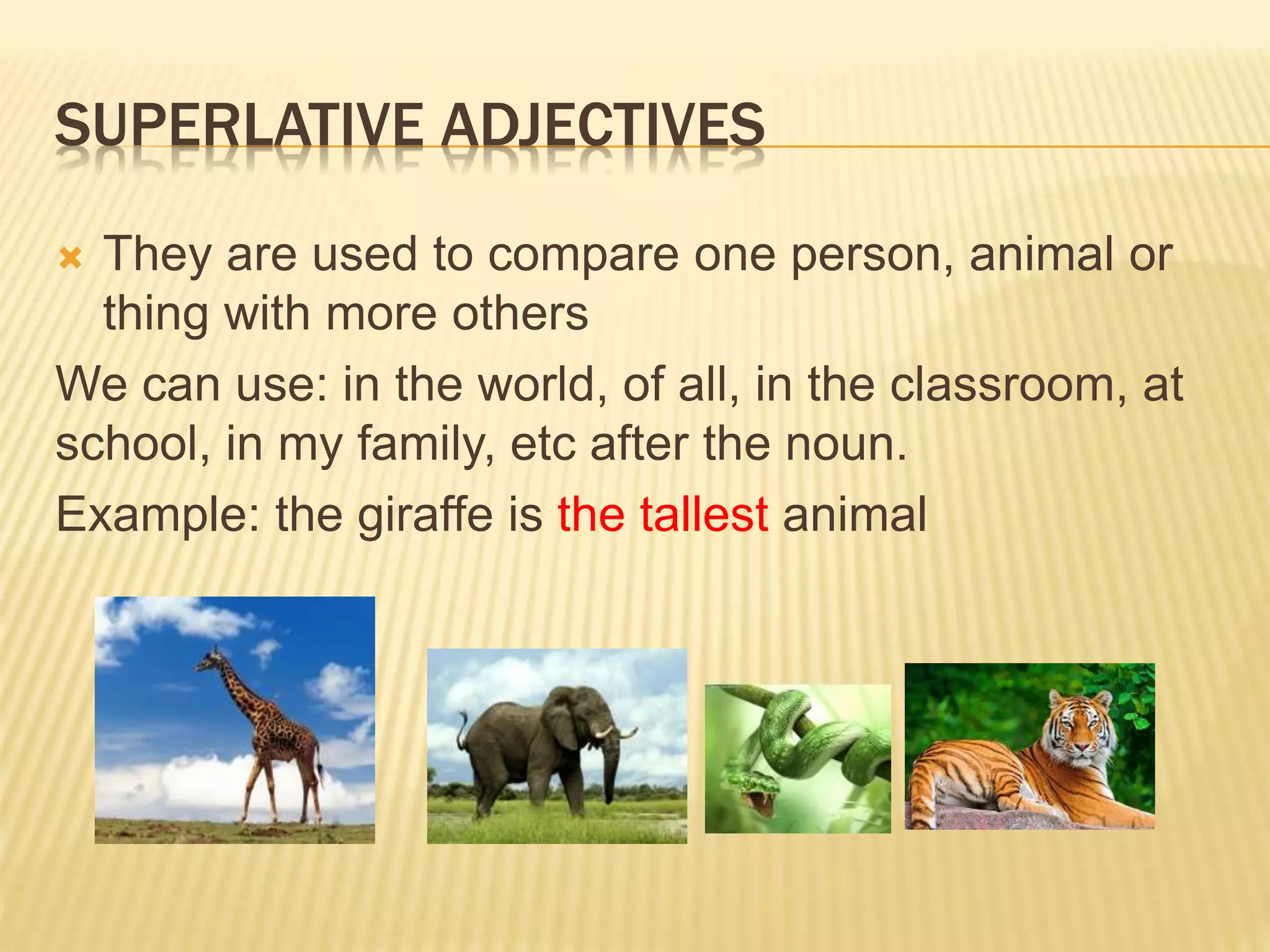 Superlative adjectives | PPTX