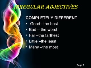 SUPERLATIVE AND COMPARATIVE ADJECTIVES | PPT