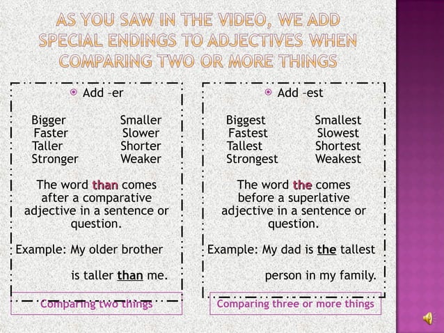 Superlative and comparative adjectives | PPT
