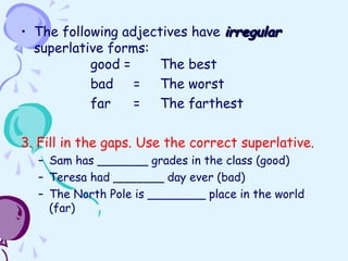 Superlatives exercises | PPT