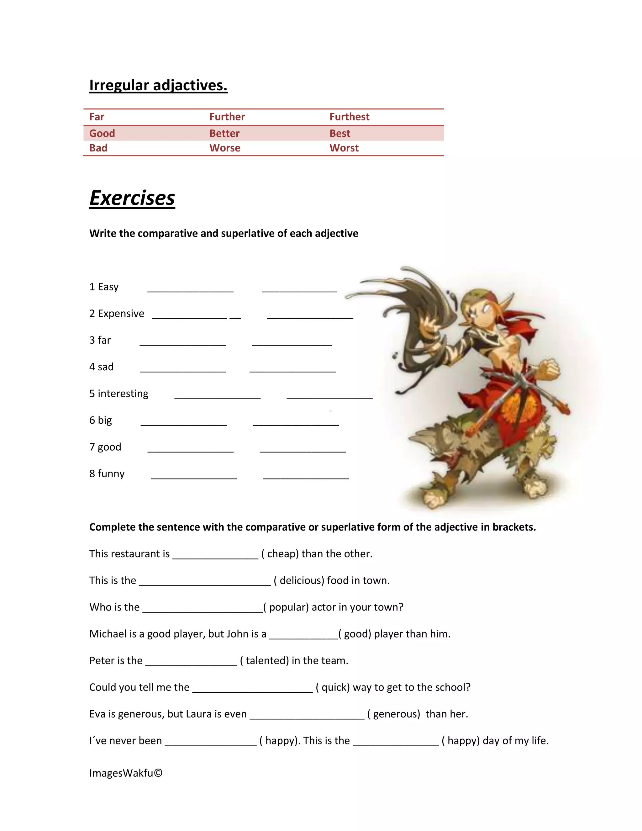 Superlatives and comparatives | DOCX