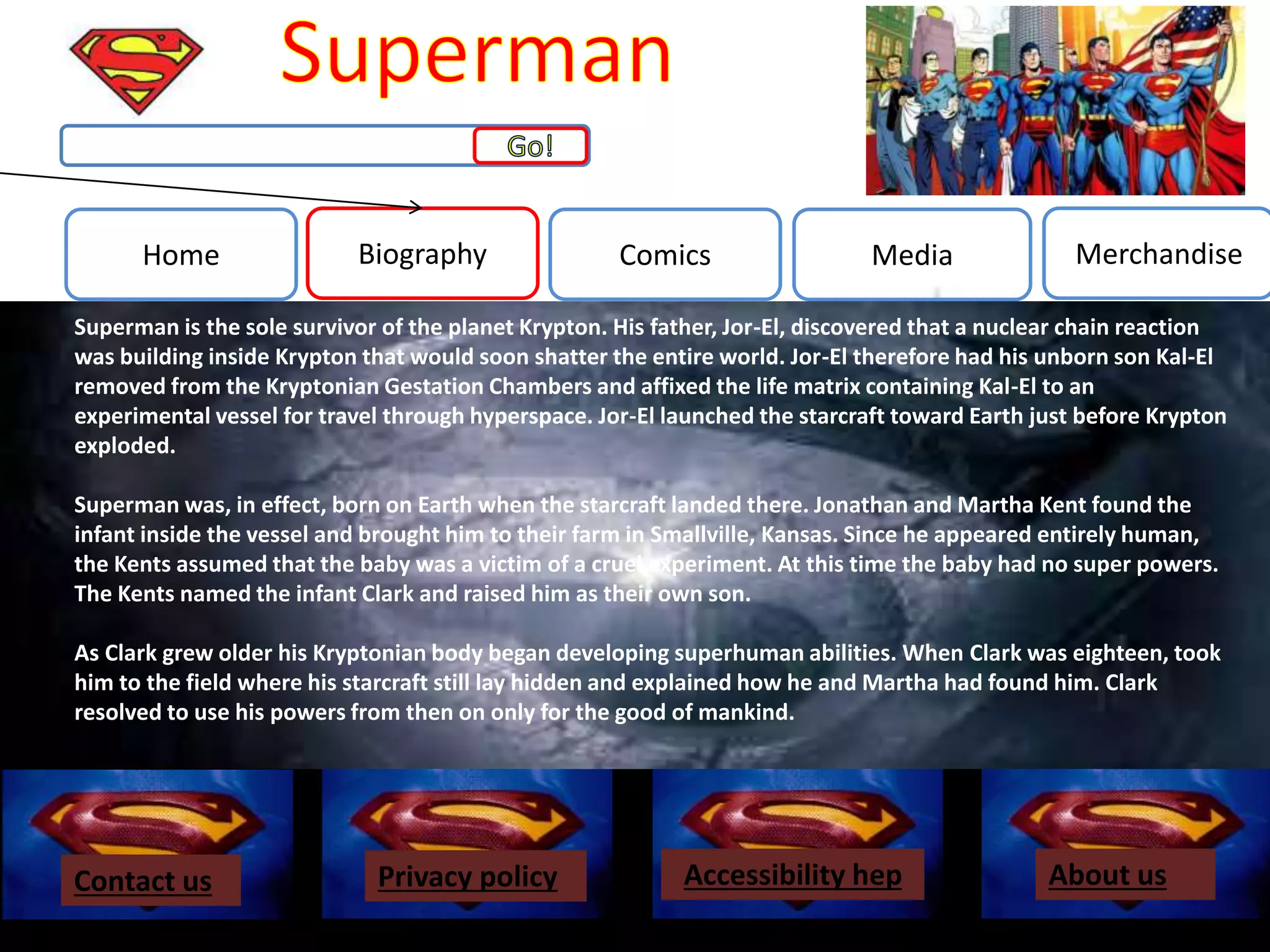 Superman website | PPT