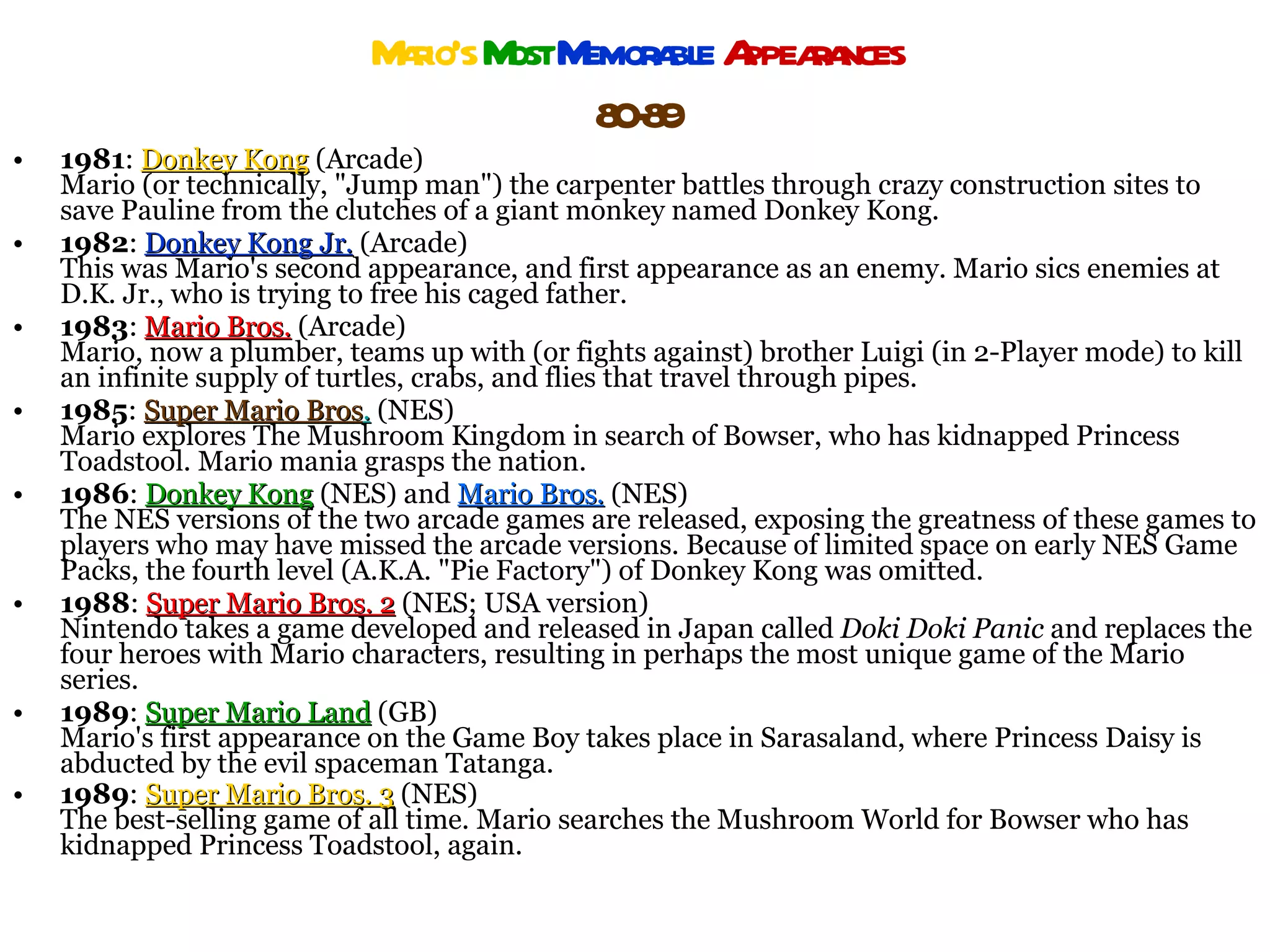 Research on Super Mario | PPT