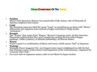 Research on Super Mario | PPT