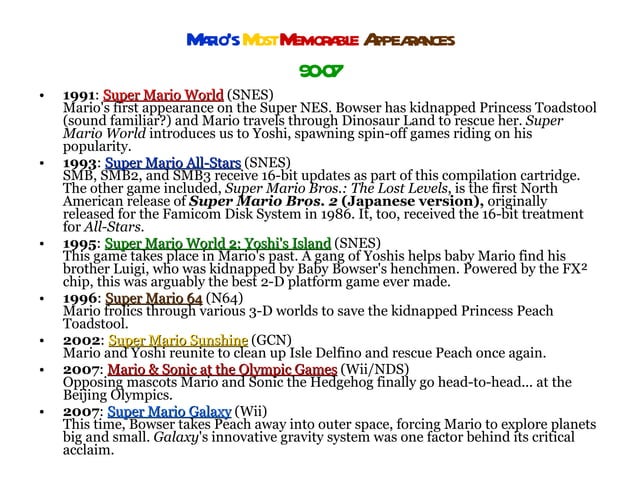 Research on Super Mario | PPT