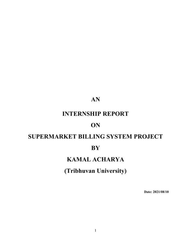 Supermarket billing system project report..pdf