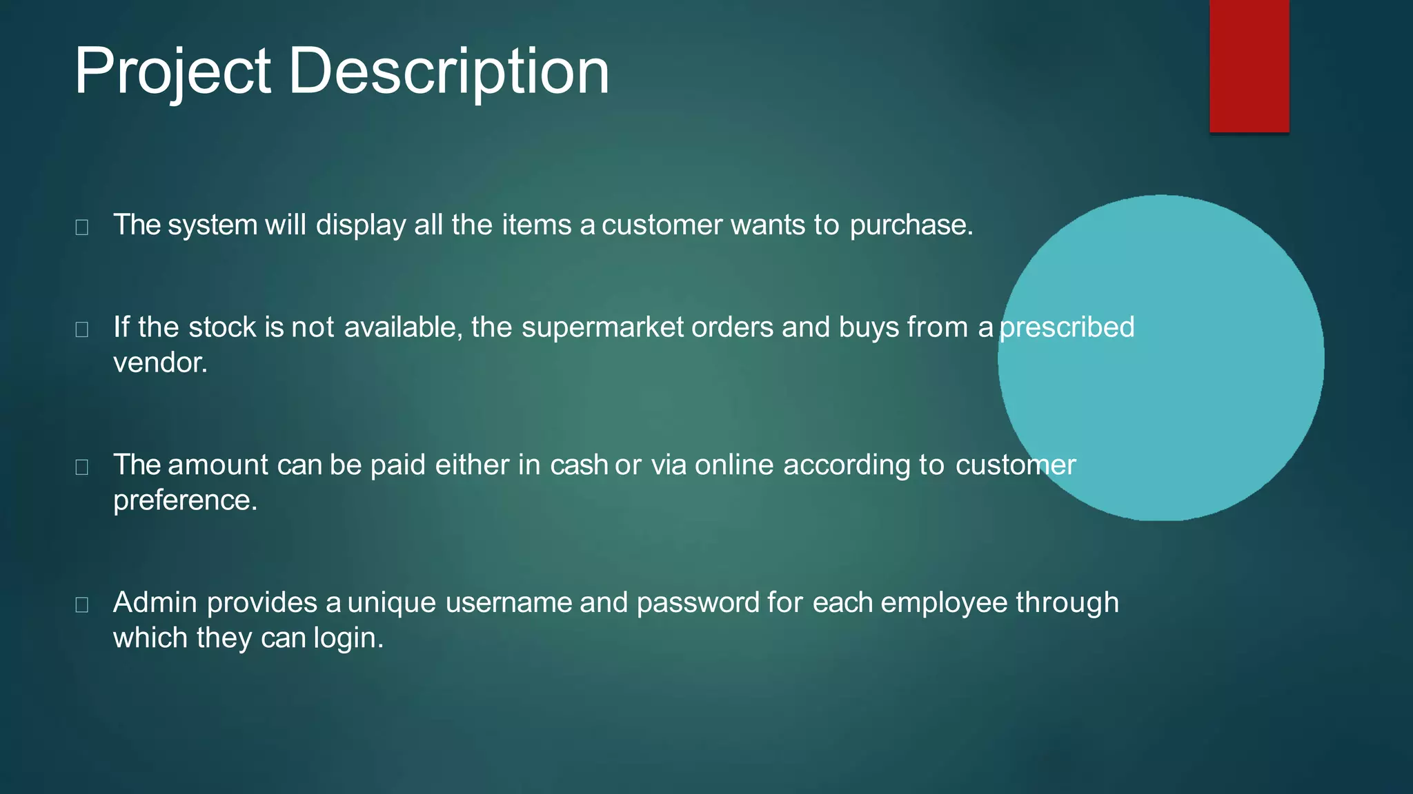 Super market management system | PPTX