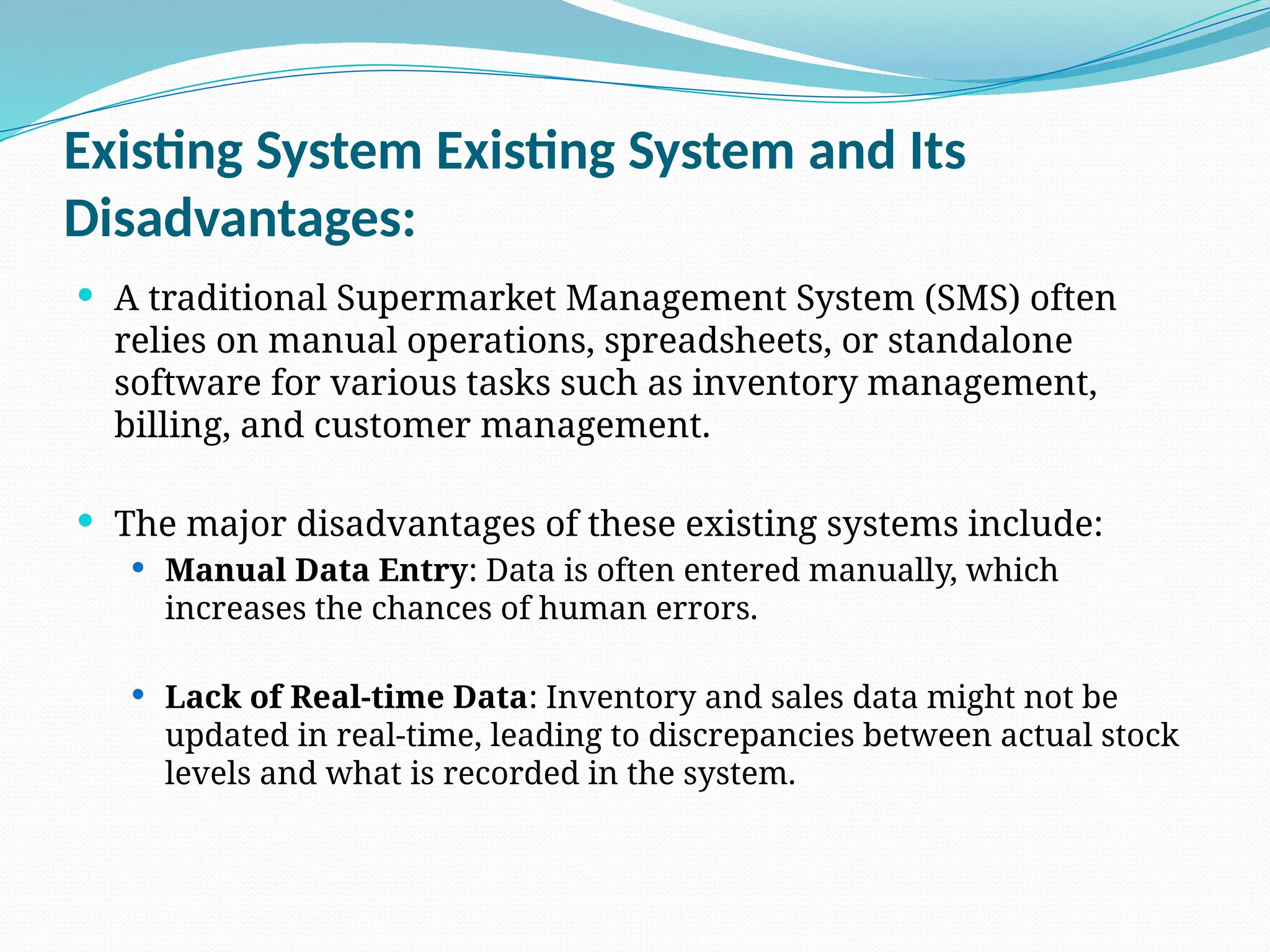 supermarket management system for pptx all | PPT