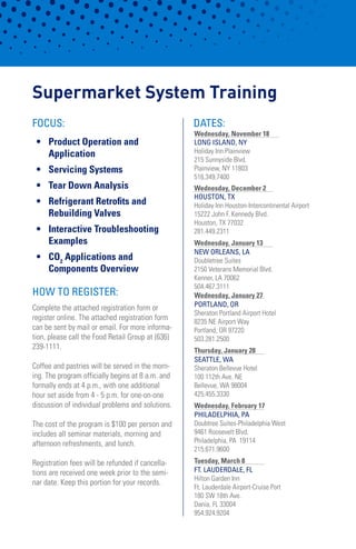 Supermarket Systems Training and Refrigeration Seminar | PDF
