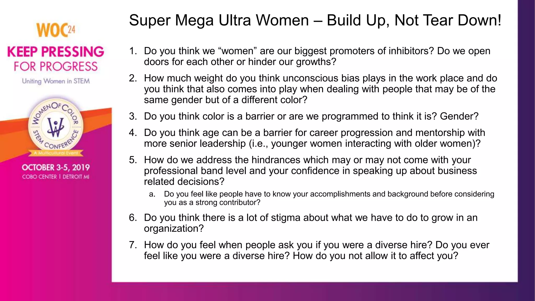 Super Mega Ultra Women – Build Up, Not Tear Down! | PPT