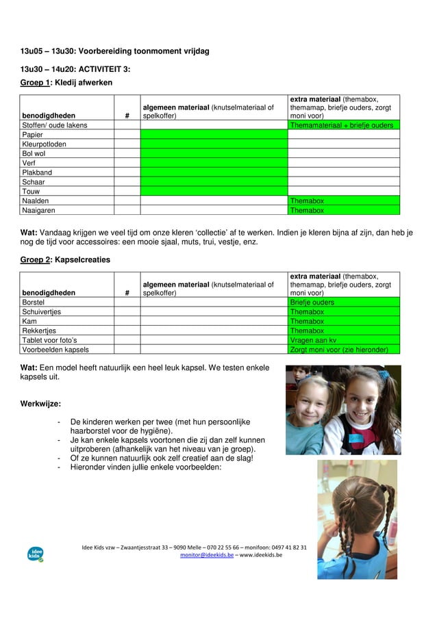 draaiboek Supermodel projectkamp 2014 | PDF