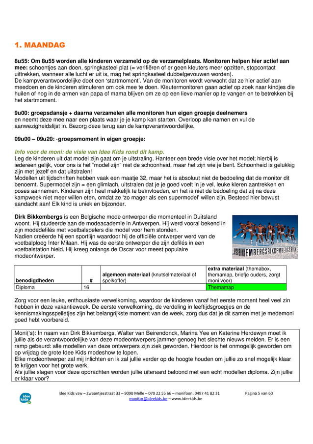 draaiboek Supermodel projectkamp 2014 | PDF