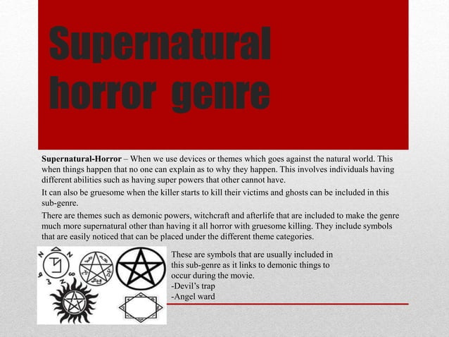 Supernatural horror genre | PPTX