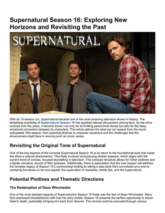 Supernatural Season 16_ Exploring New Horizons and Revisiting the Past.docx
