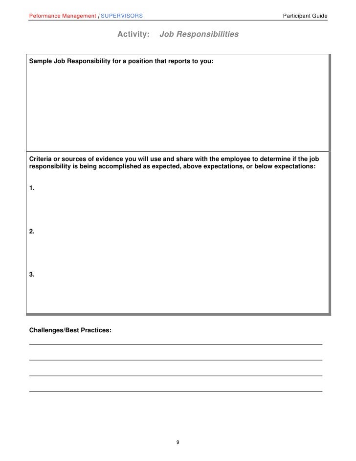 Sample Participant Guide: Supervisory skills