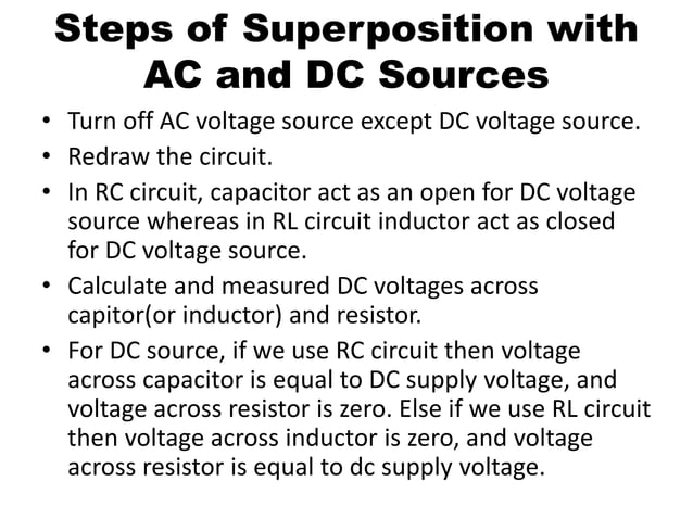 Superposition Of Ac And Dc Sources Pptx Physics Science