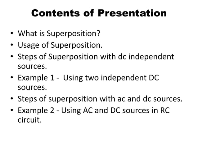 Superposition of AC and DC sources | PPTX | Physics | Science