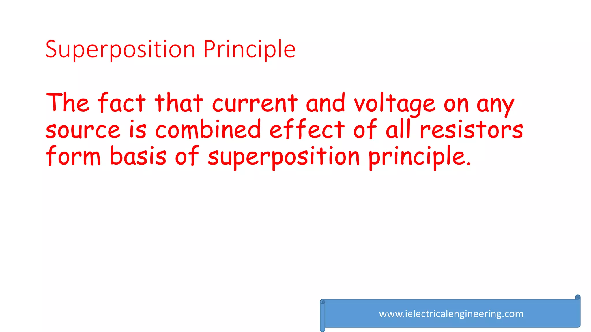 Superposition Principle in Electric Circuit Fundamentals and Electrical ...