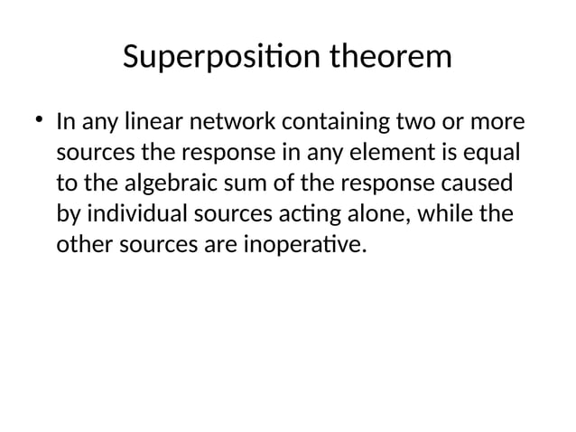 Superposition Theorem Electrical Electrical Ppt