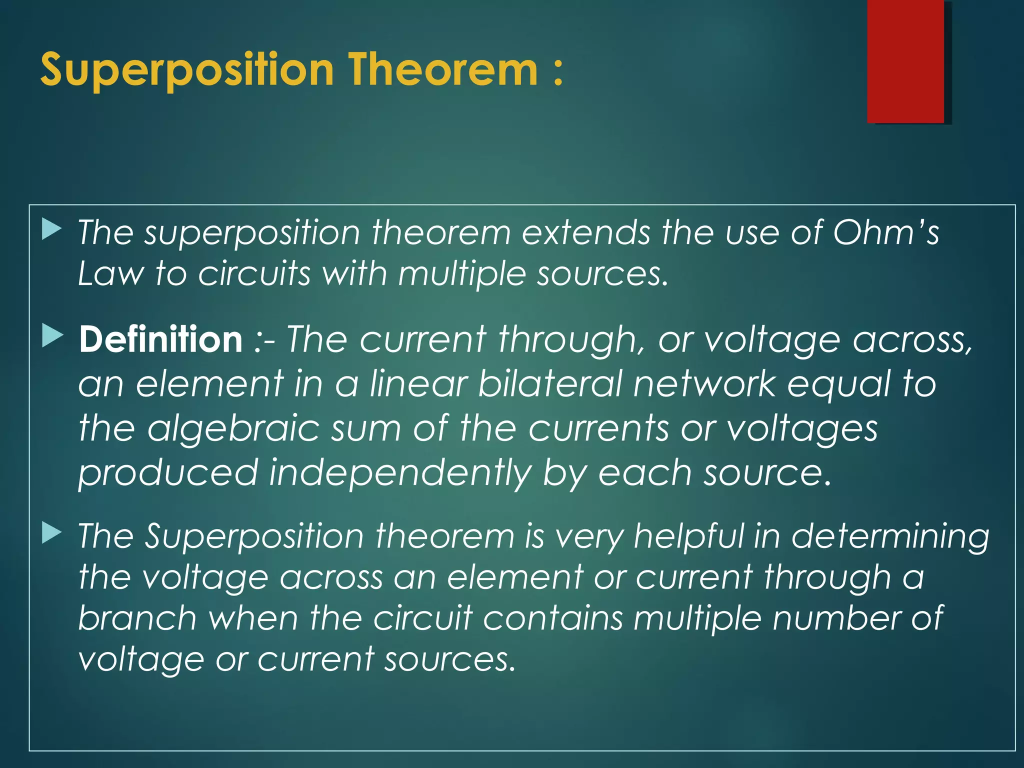 Superposition and norton Theorem | PPT Superposition and norton Theorem | PPT