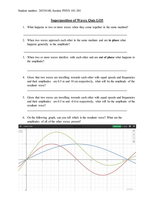 Superposition of waves quiz lo5 | DOCX