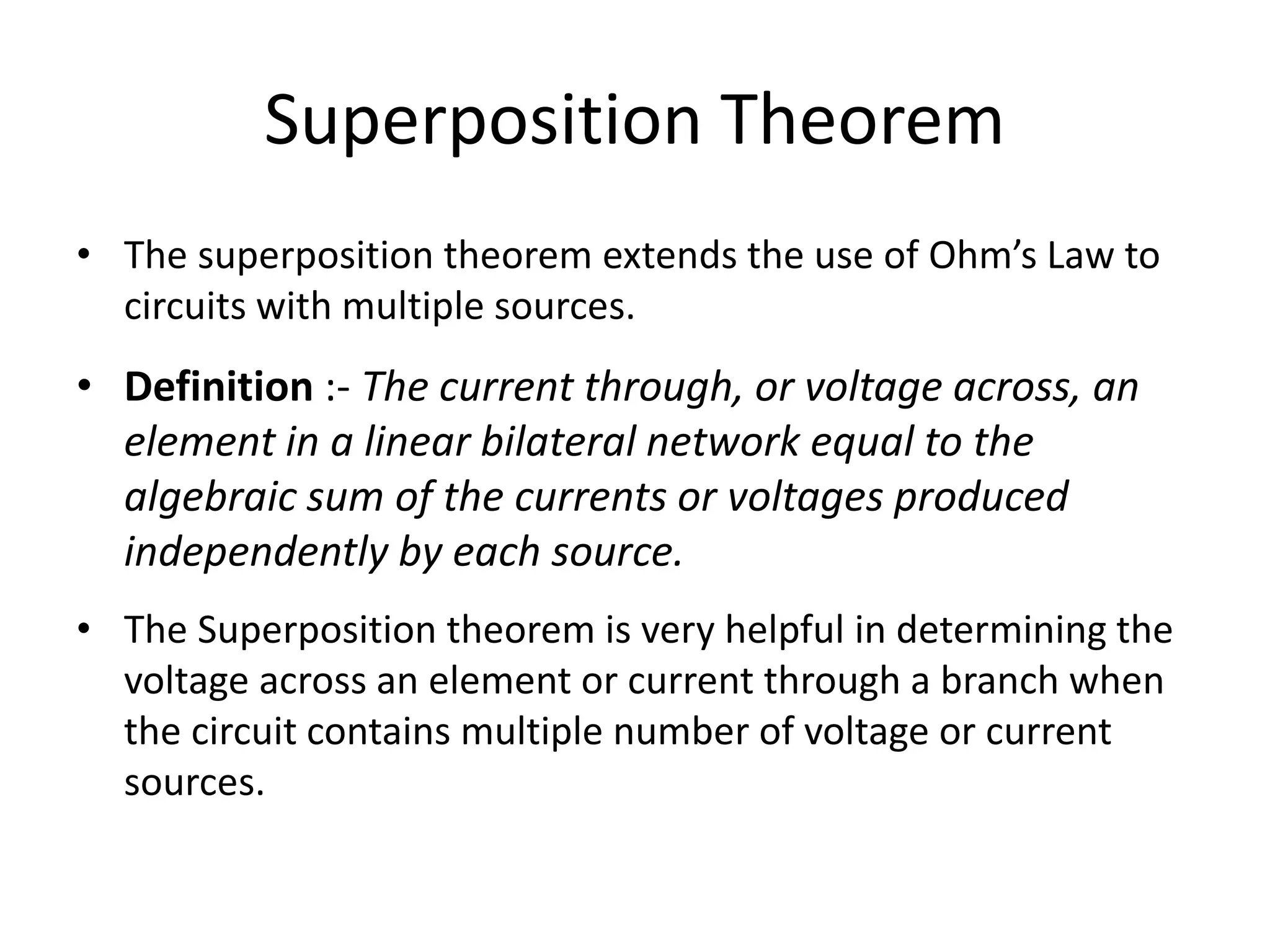 Superposition theorem | PPTX