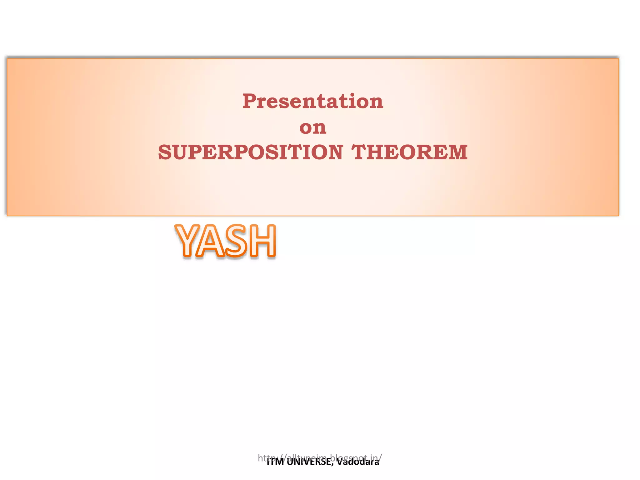 Superposition theorem | PPTX | Computer Networking | Computing