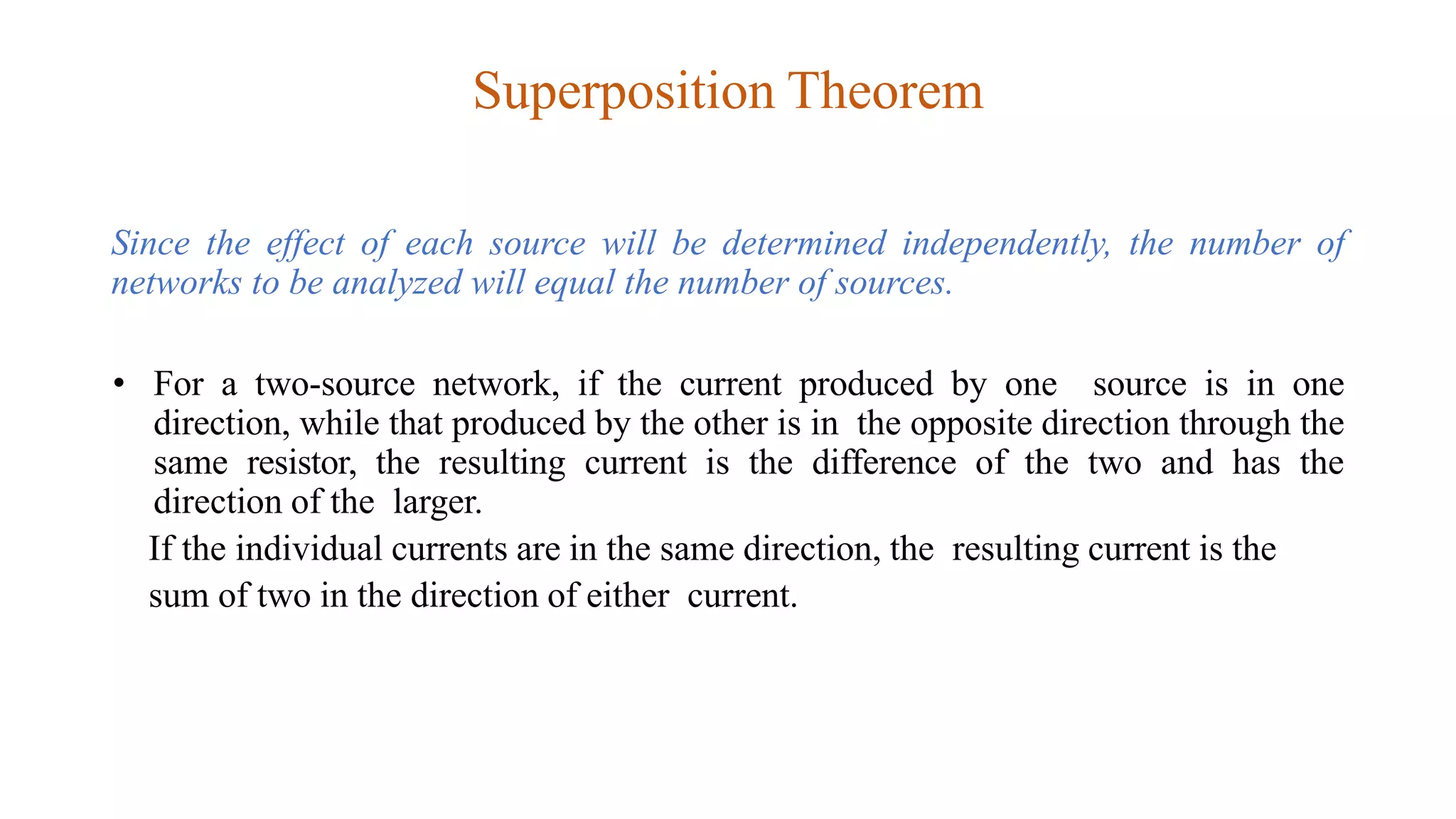Superposition theorem | PPTX | Computer Networking | Computing