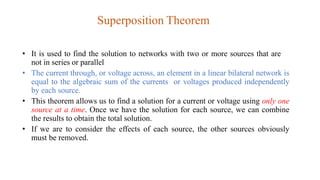 Superposition theorem | PPTX | Computer Networking | Computing