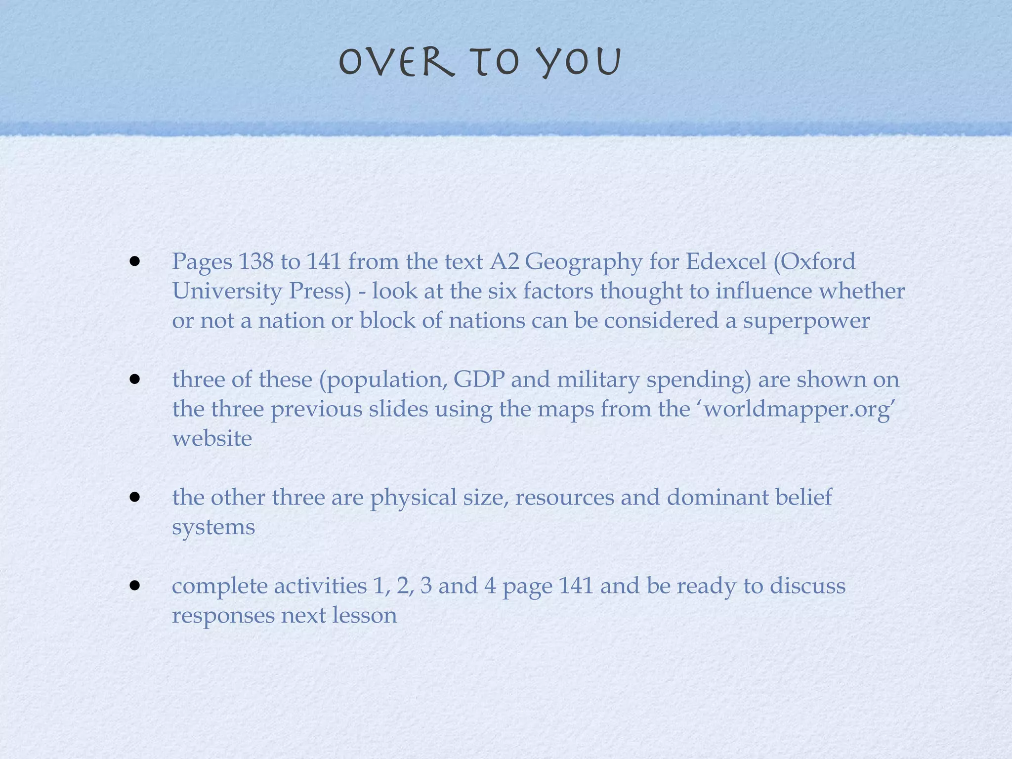 Superpowers | PPT | Economy | Business and Finance