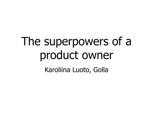 Superpowers of Product Owner | PDF