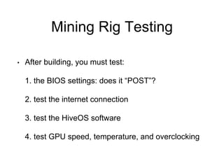 Introduction To Cryptocurrency Mining: Notes From The Field | PPT